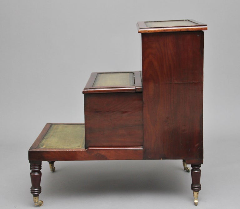 19th Century Mahogany Library Steps at 1stDibs
