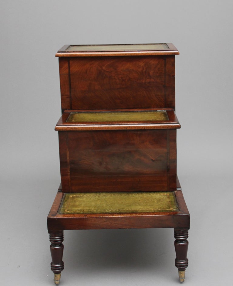 19th Century Mahogany Library Steps at 1stDibs