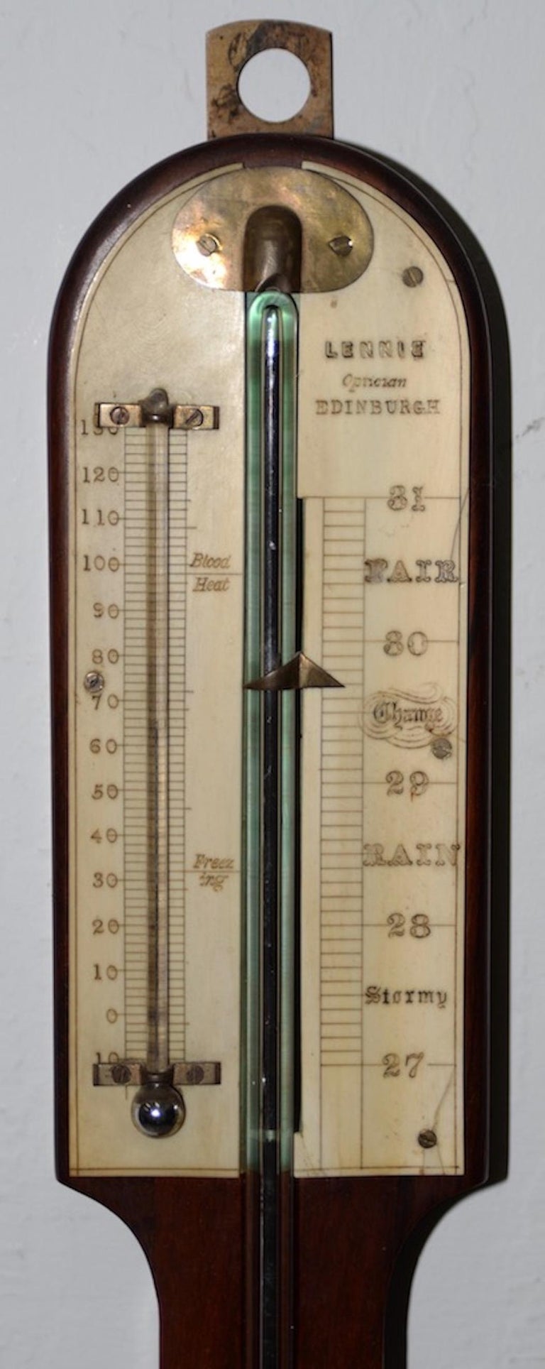 19th Century Mahogany Long Case Barometer by Lennie Optician, Edinburgh ...