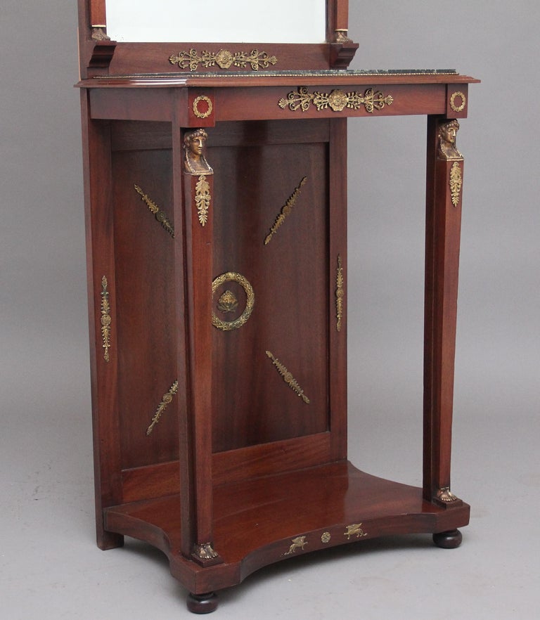 19th Century Mahogany Mirrored Consul Table at 1stDibs