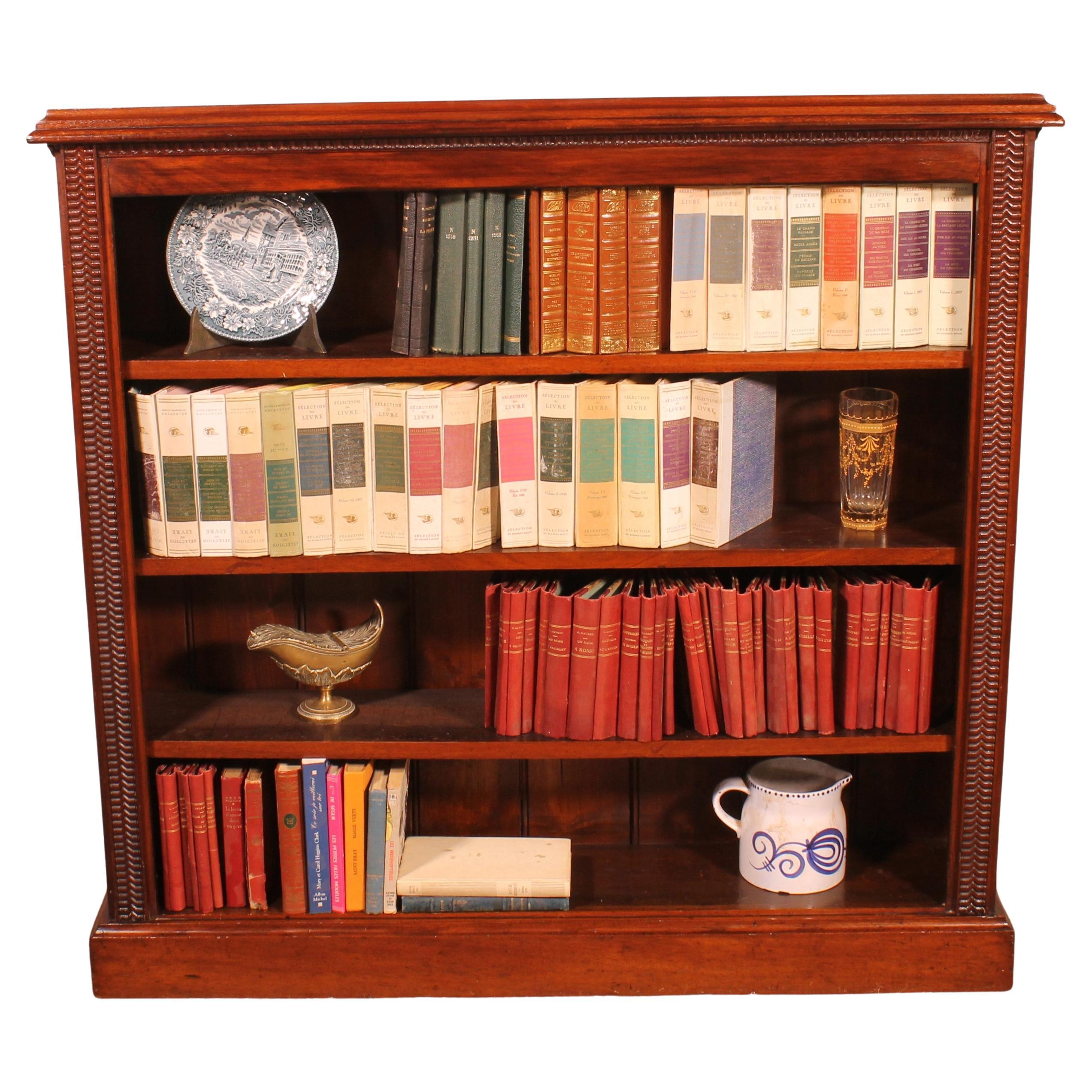 Open Bookcase in Walnut 19 ° Century-England For Sale at 1stDibs