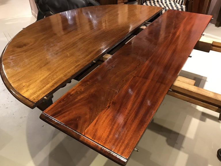 19th Century Mahogany Split Pedestal Round Dining Table with Splendid ...