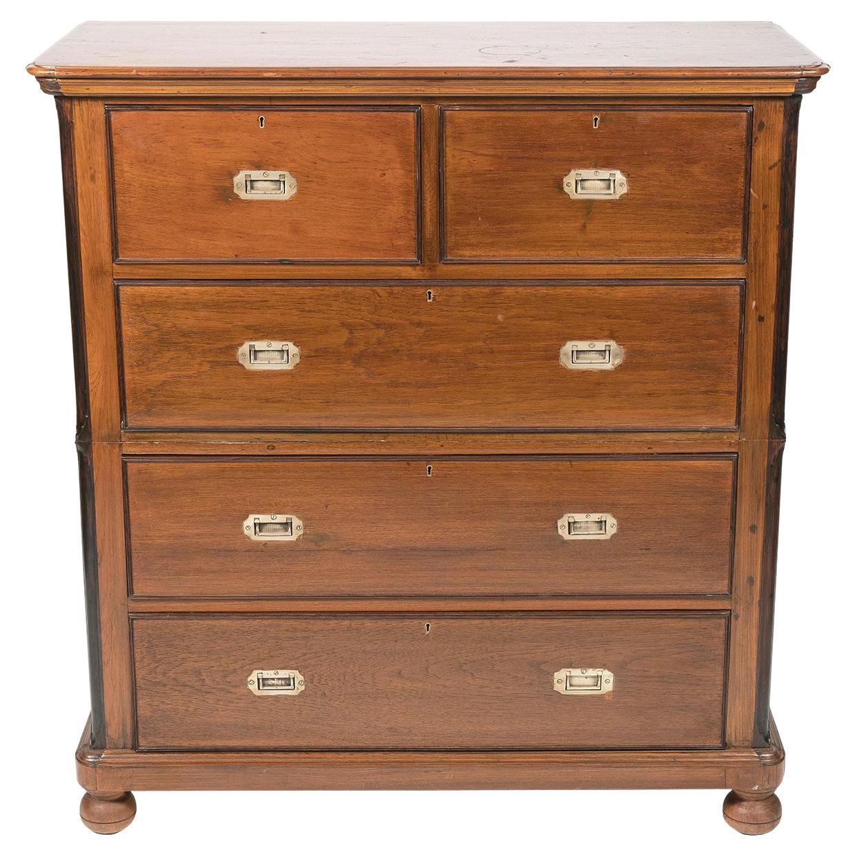 19th Century Mahogany Campaign Chest For Sale at 1stDibs