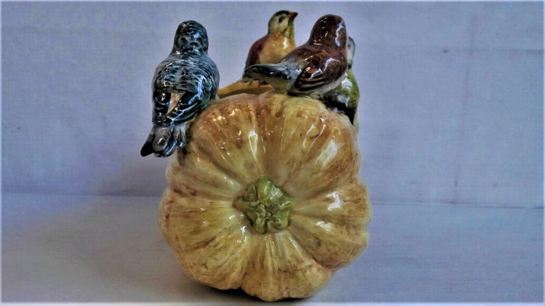 19th Century Majolica Birds Squash Jardinière Delphin Massier For Sale ...