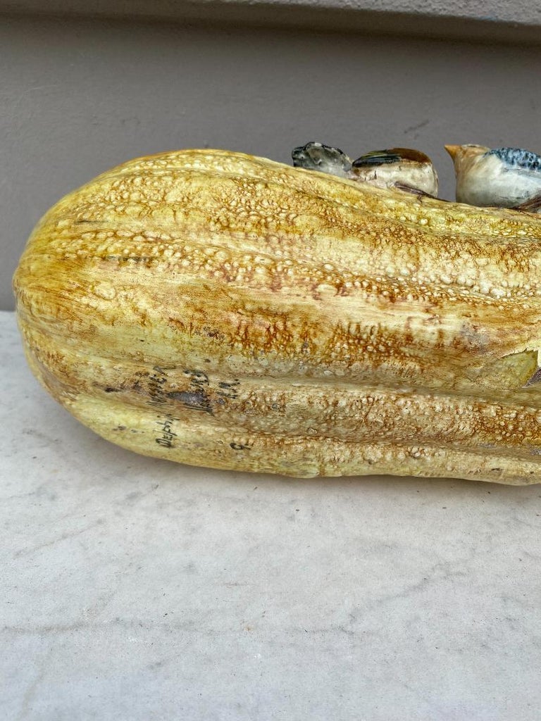 19th Century Majolica Birds Squash Jardinière Delphin Massier at 1stDibs