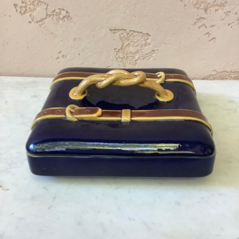 19th Century Majolica Brown Westhead Moore Box For Sale at 1stDibs
