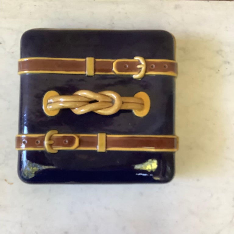 19th Century Majolica Brown Westhead Moore Box For Sale at 1stDibs