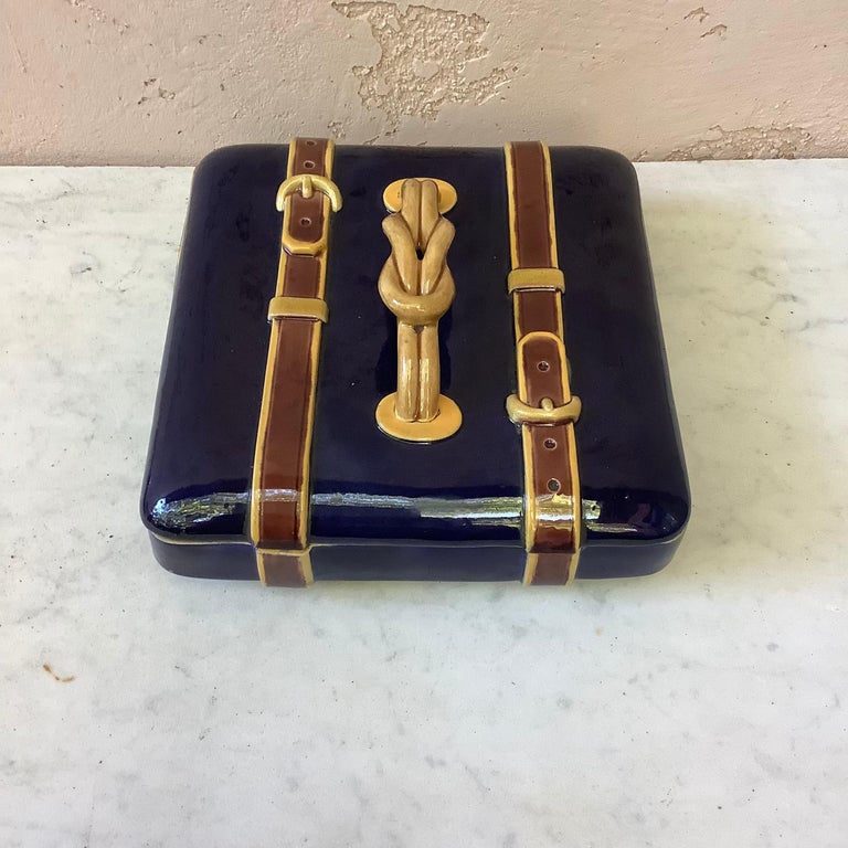 19th Century Majolica Brown Westhead Moore Box For Sale at 1stDibs