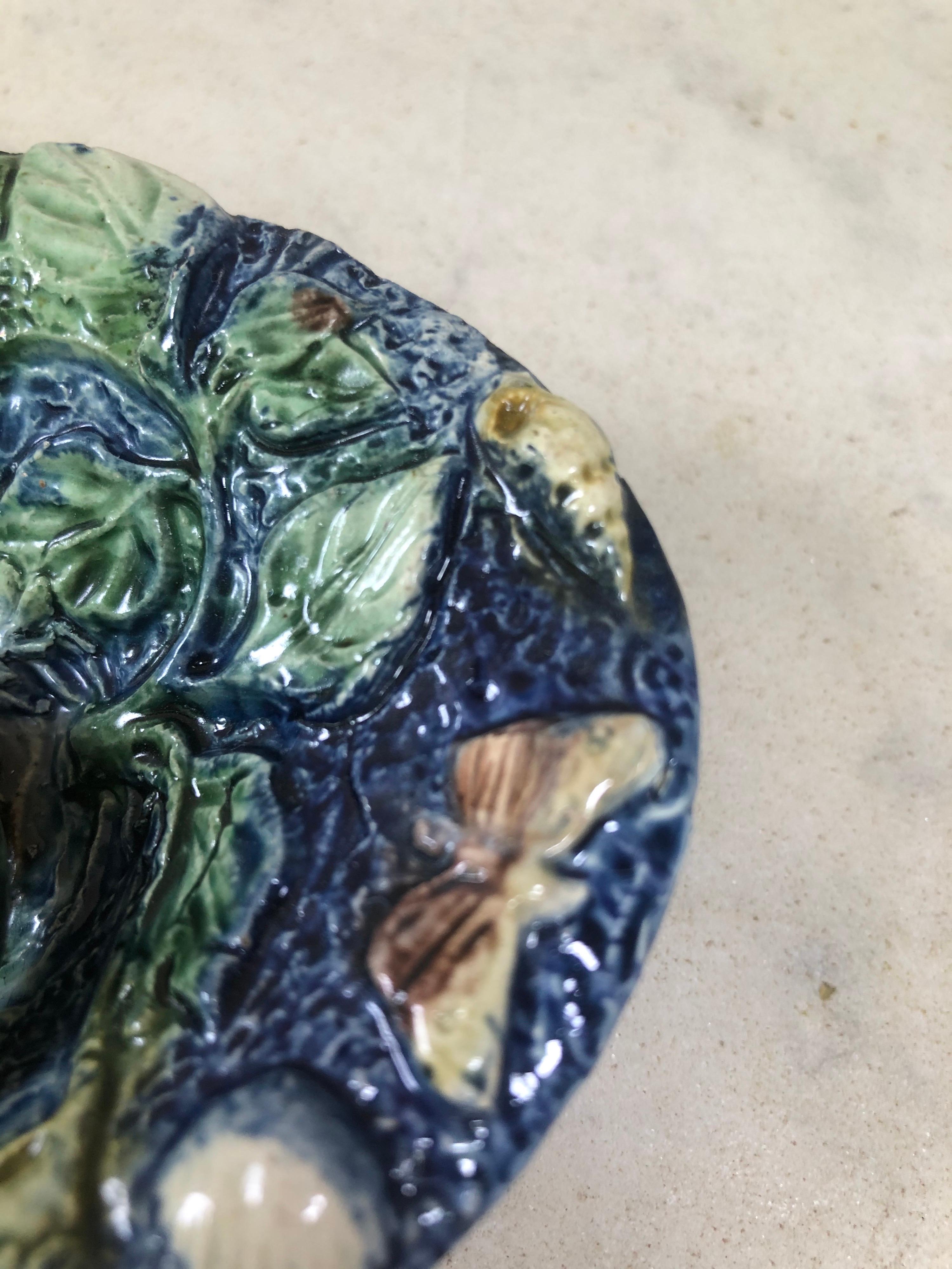 19th Century Majolica Palissy Alligator Wall Platter Thomas Sergent For ...