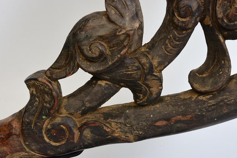 19th Century, Mandalay, Antique Burmese Wood Carving with Stand For ...