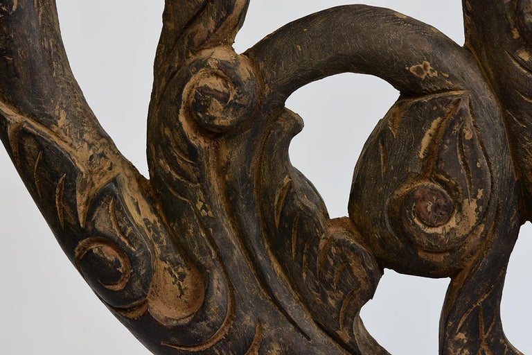 19th Century, Mandalay, Antique Burmese Wood Carving with Stand For ...