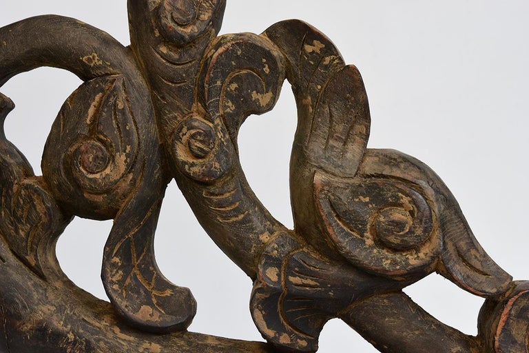 19th Century, Mandalay, Antique Burmese Wood Carving with Stand For ...