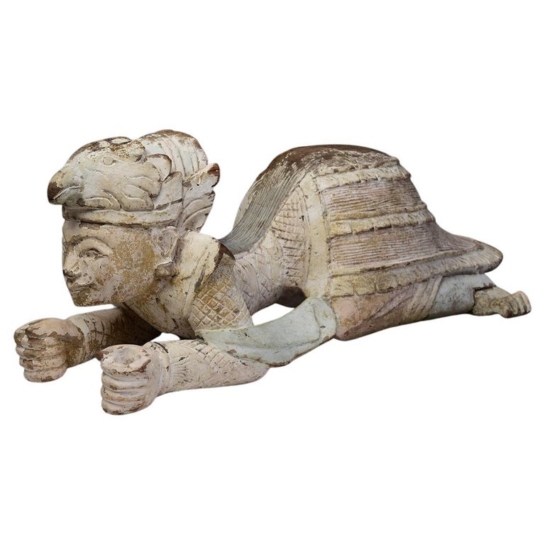 19th Century, Mandalay, Antique Burmese Wooden Angel Figurine For Sale ...