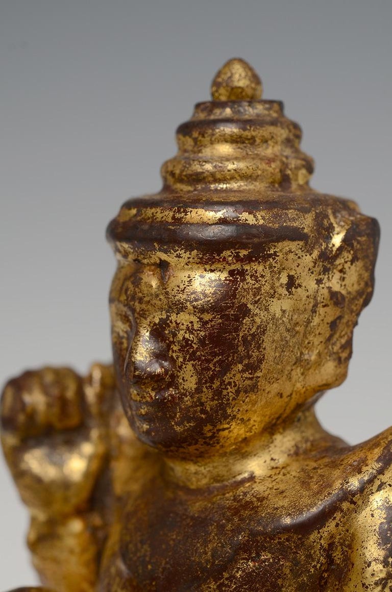 19th Century, Mandalay, Antique Burmese Wooden Angel Riding Mouse For ...