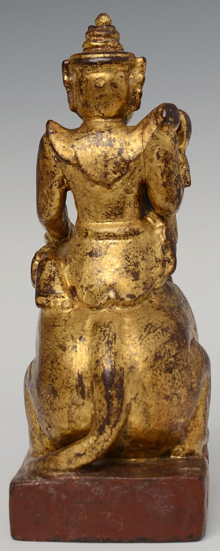 19th Century, Mandalay, Antique Burmese Wooden Angel Riding Mouse For ...