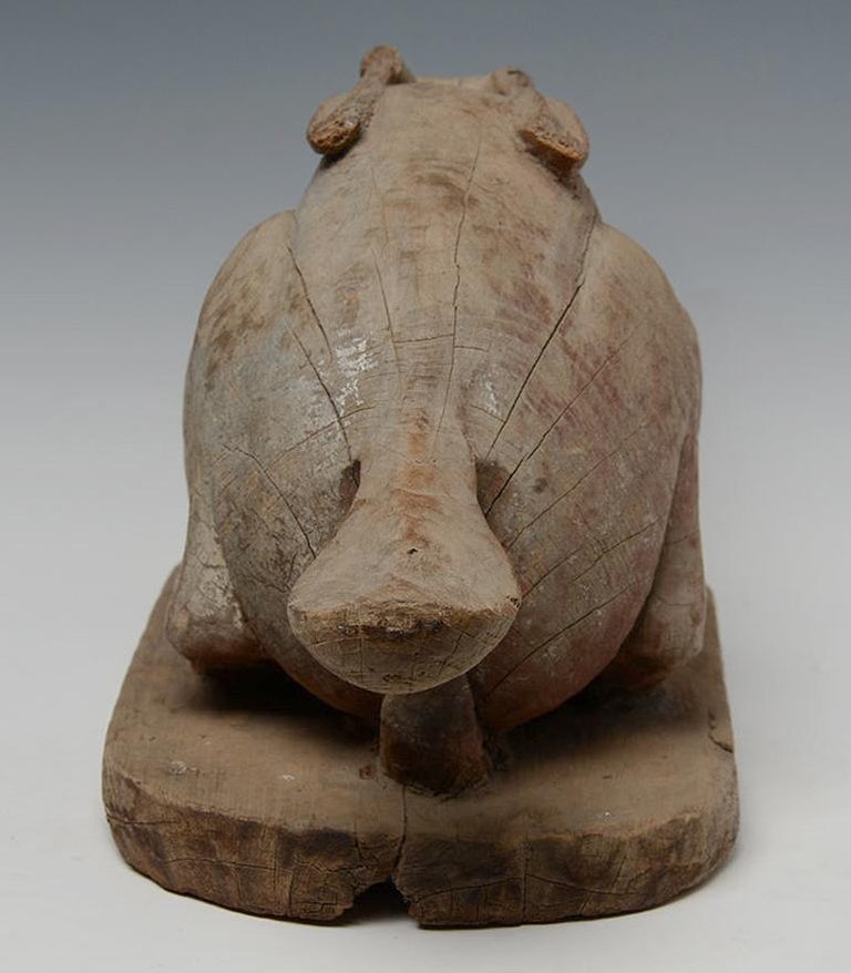 19th Century, Mandalay, Antique Burmese Wooden Rabbit For Sale at 1stDibs