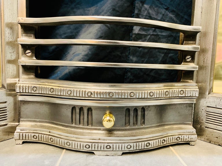 19th Century Manner Polished Brass and Steel Fireplace Insert For Sale ...