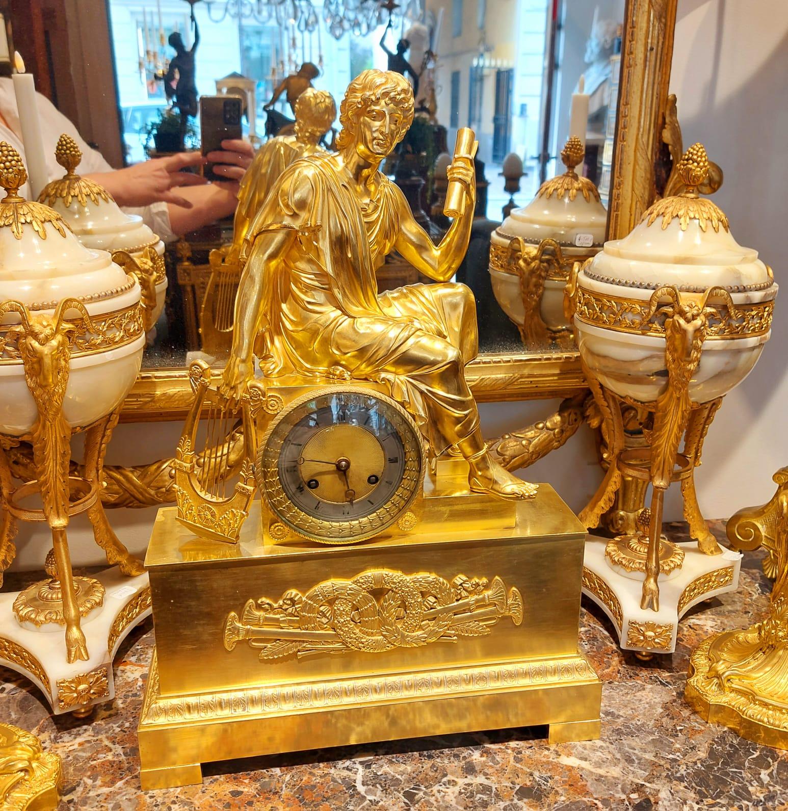 19th Century Mantel Clock from the French Empire Era For Sale at 1stDibs