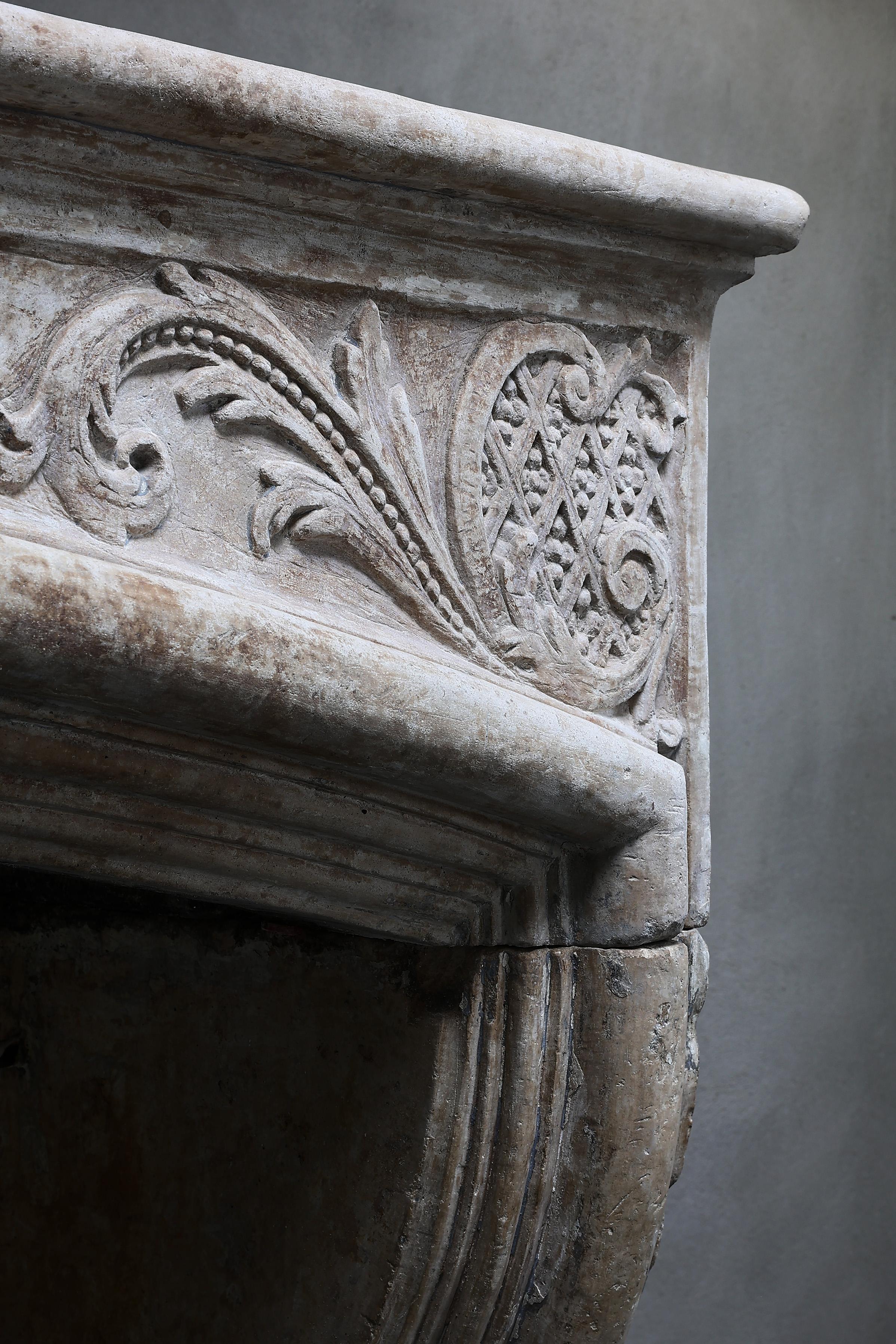 19th Century Mantle Surround in Louis XIV Style of French Limestone at ...