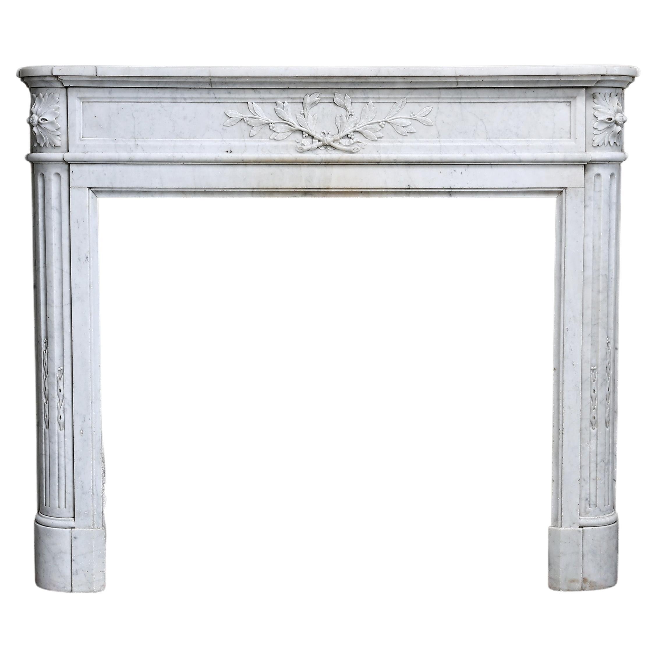 Louis XIV style mantle surround of Arabescato marble from the 19th ...