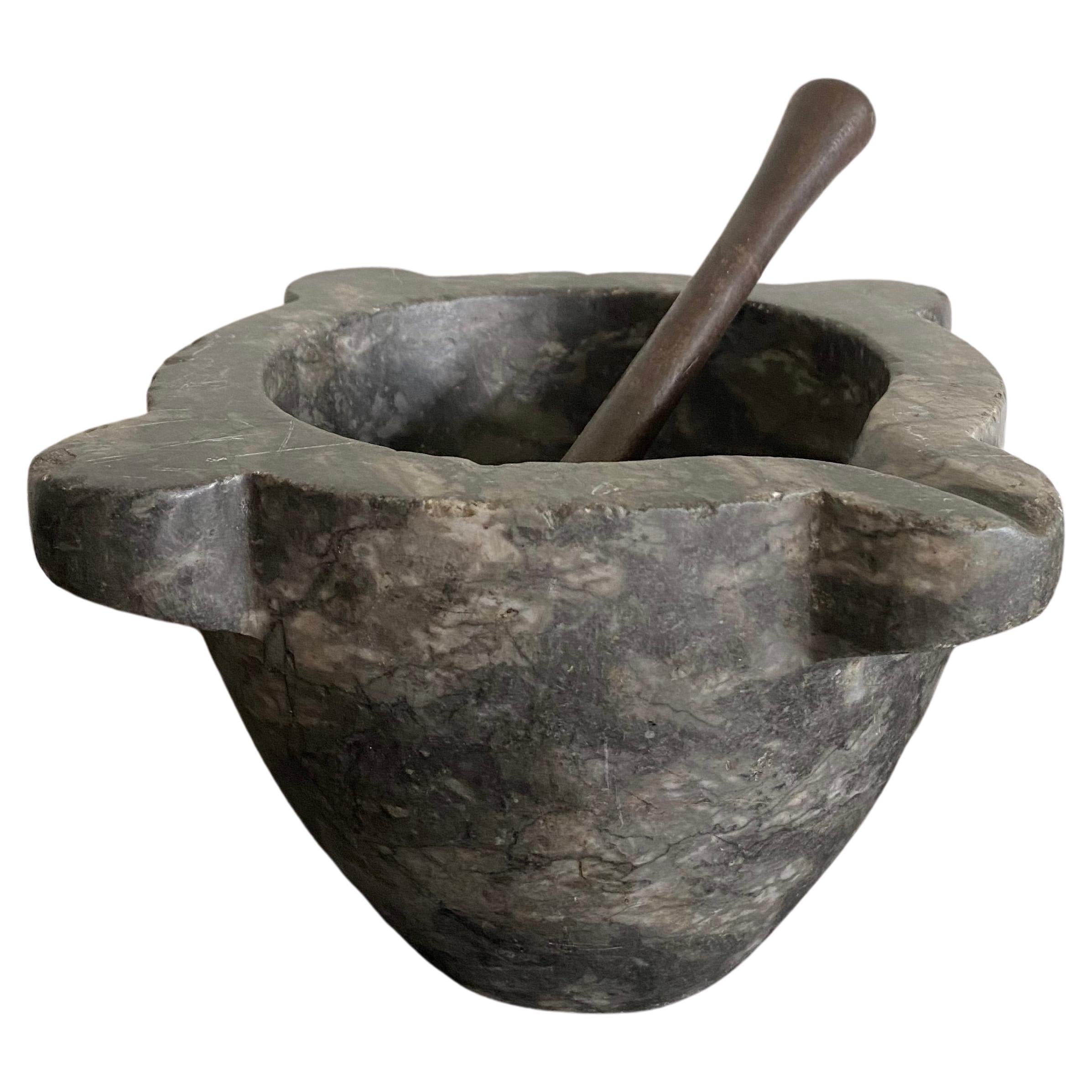 English 19th Century Lignum Vitae Mortar and Pestle at 1stDibs