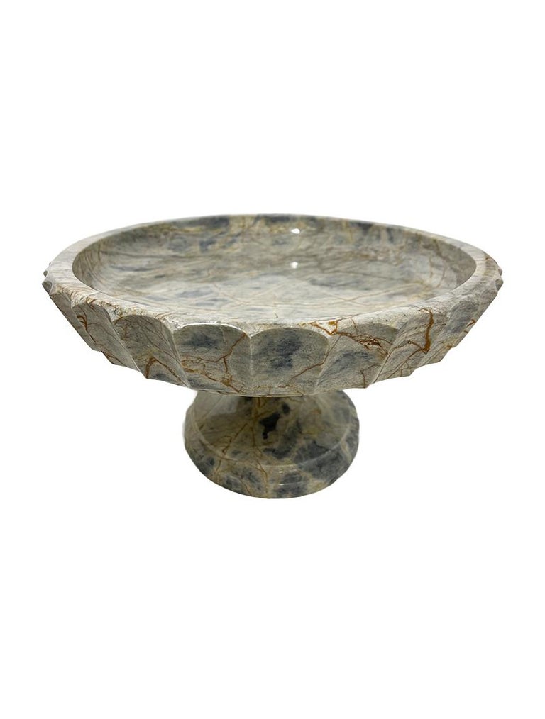 19th Century Marble Oval Tazza Centerpiece Bowl For Sale at 1stDibs