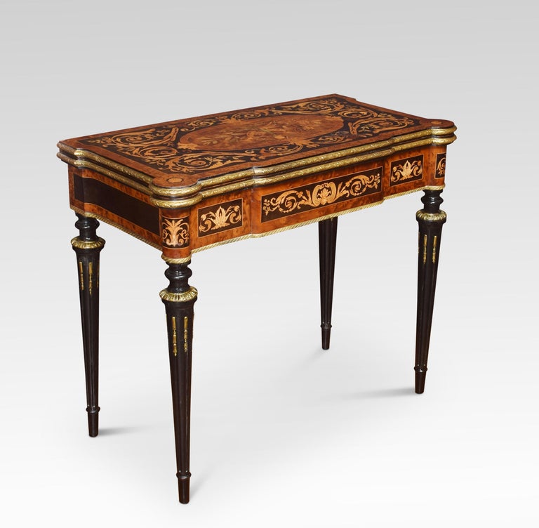 19th Century Marquetry Inlaid Card Table For Sale at 1stDibs