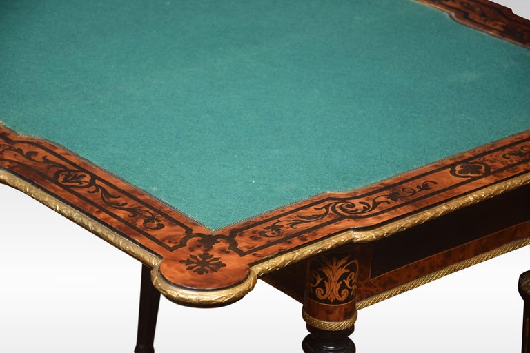 19th Century Marquetry Inlaid Card Table For Sale at 1stDibs
