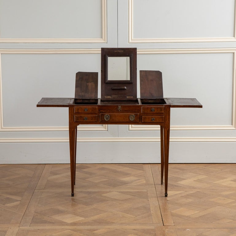 19th Century Marquetry Vanity Desk / Coiffeuse / Table De Toilette at ...