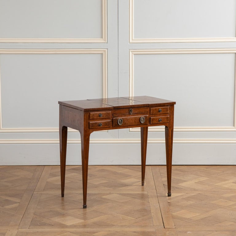 19th Century Marquetry Vanity Desk / Coiffeuse / Table De Toilette at ...