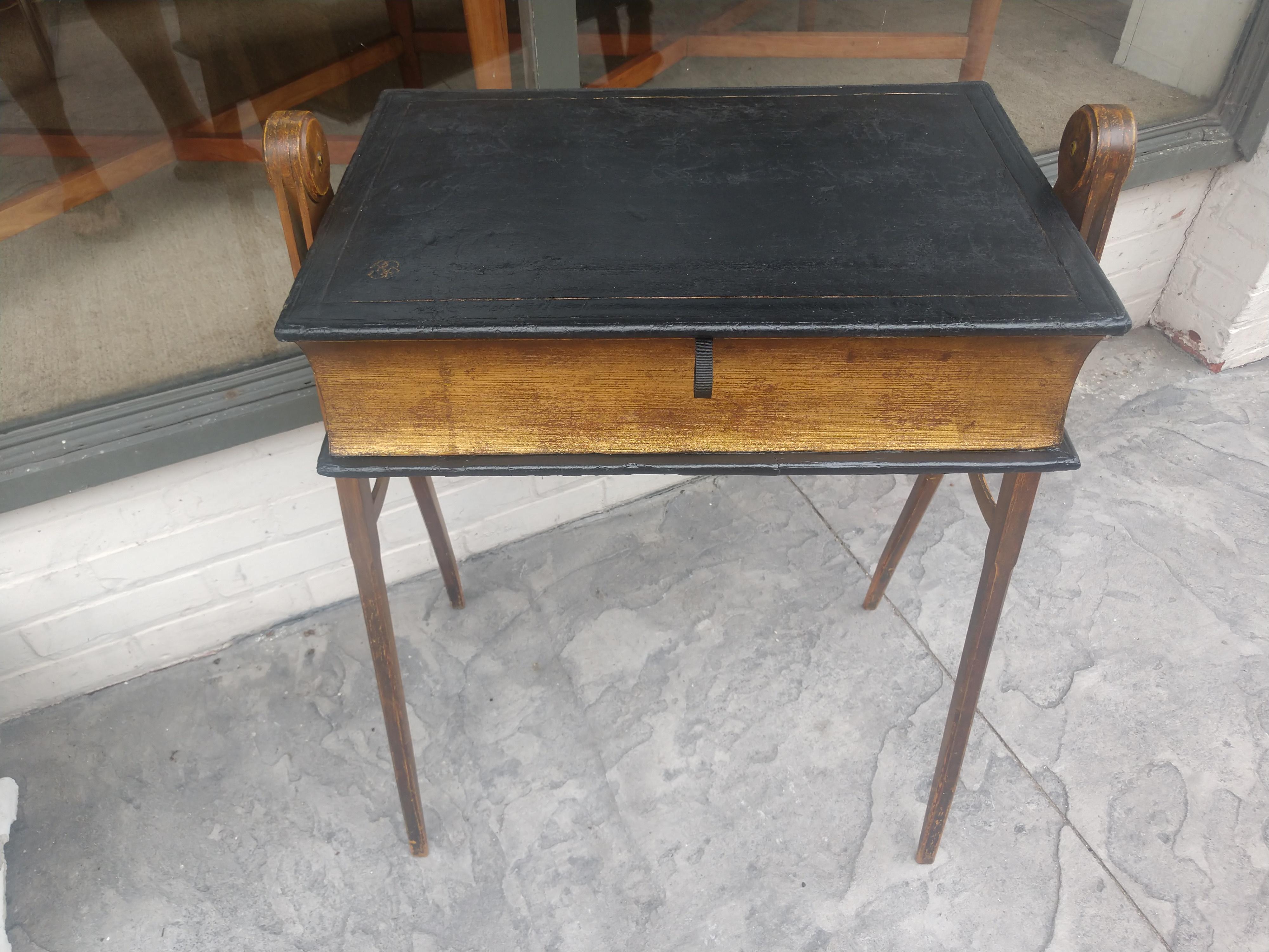 19th Century Masonic Table with Leather Book Compartment Flip Lid ...