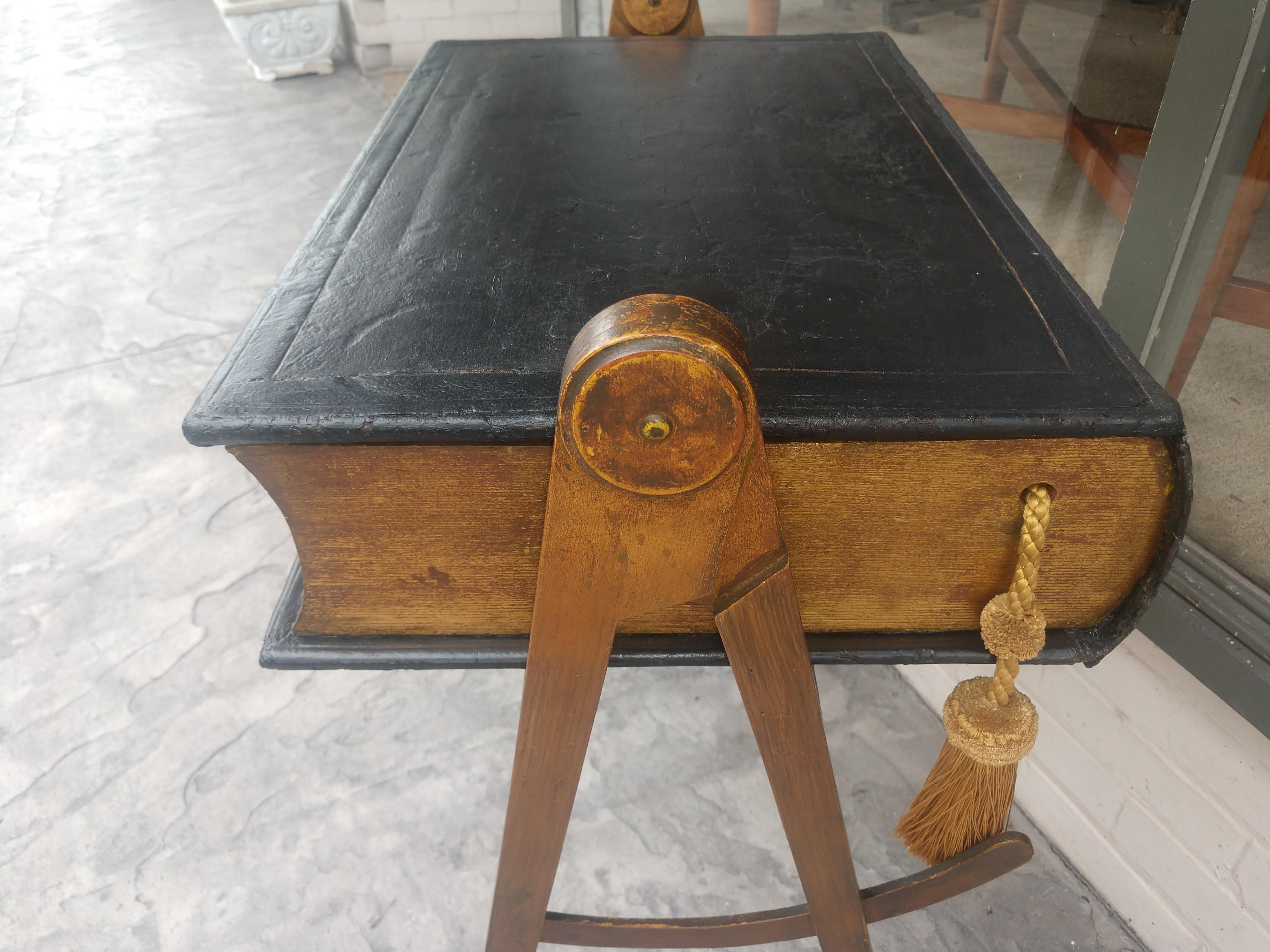 19th Century Masonic Table with Leather Book Compartment Flip Lid ...