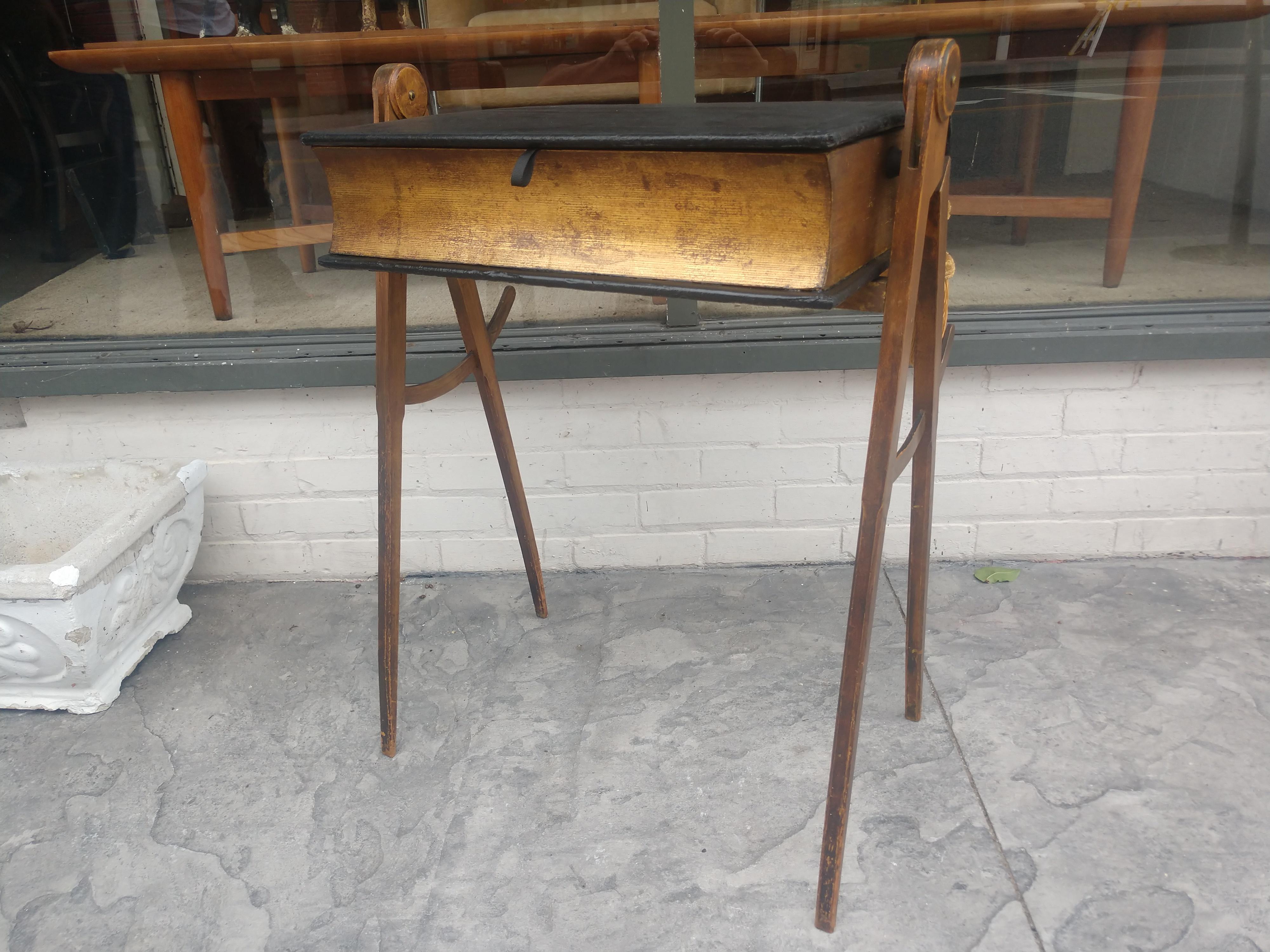 19th Century Masonic Table with Leather Book Compartment Flip Lid ...