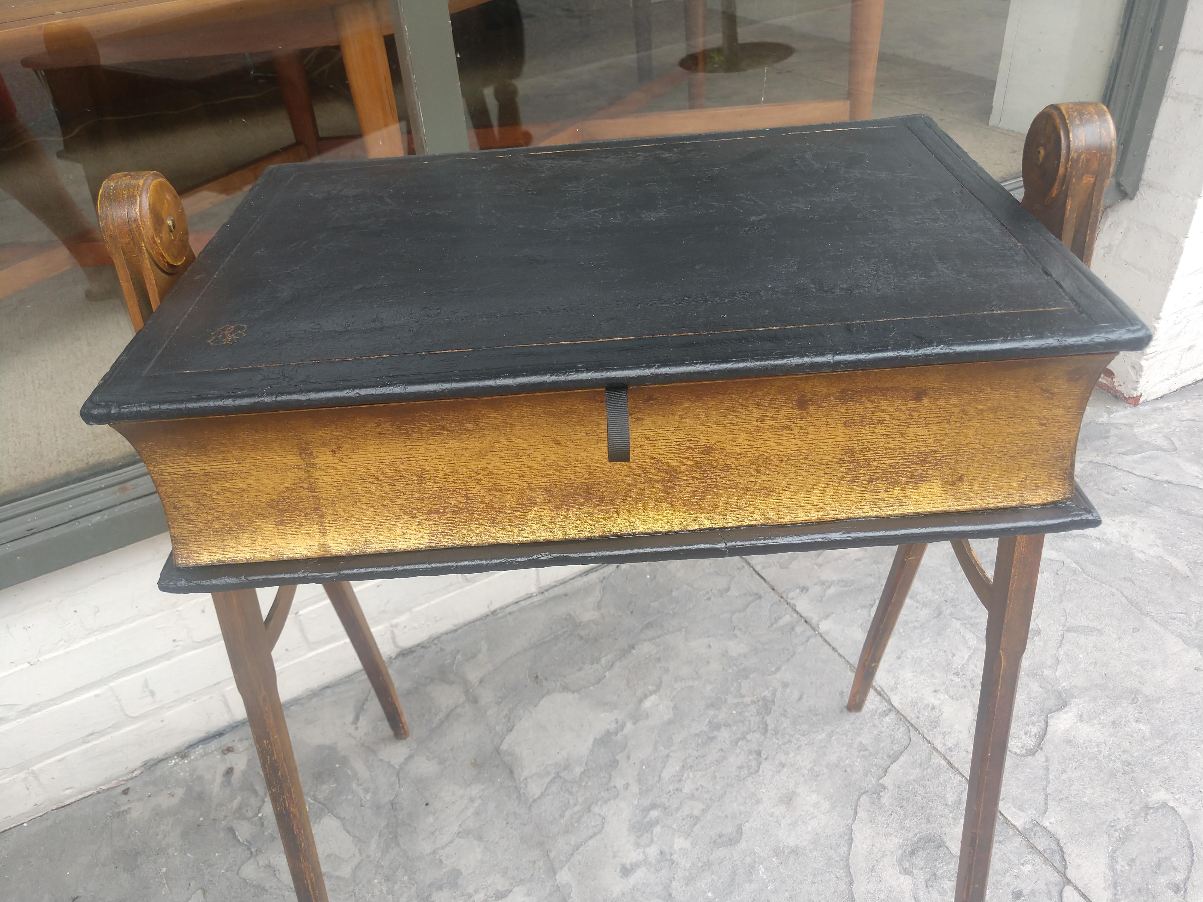 19th Century Masonic Table with Leather Book Compartment Flip Lid ...