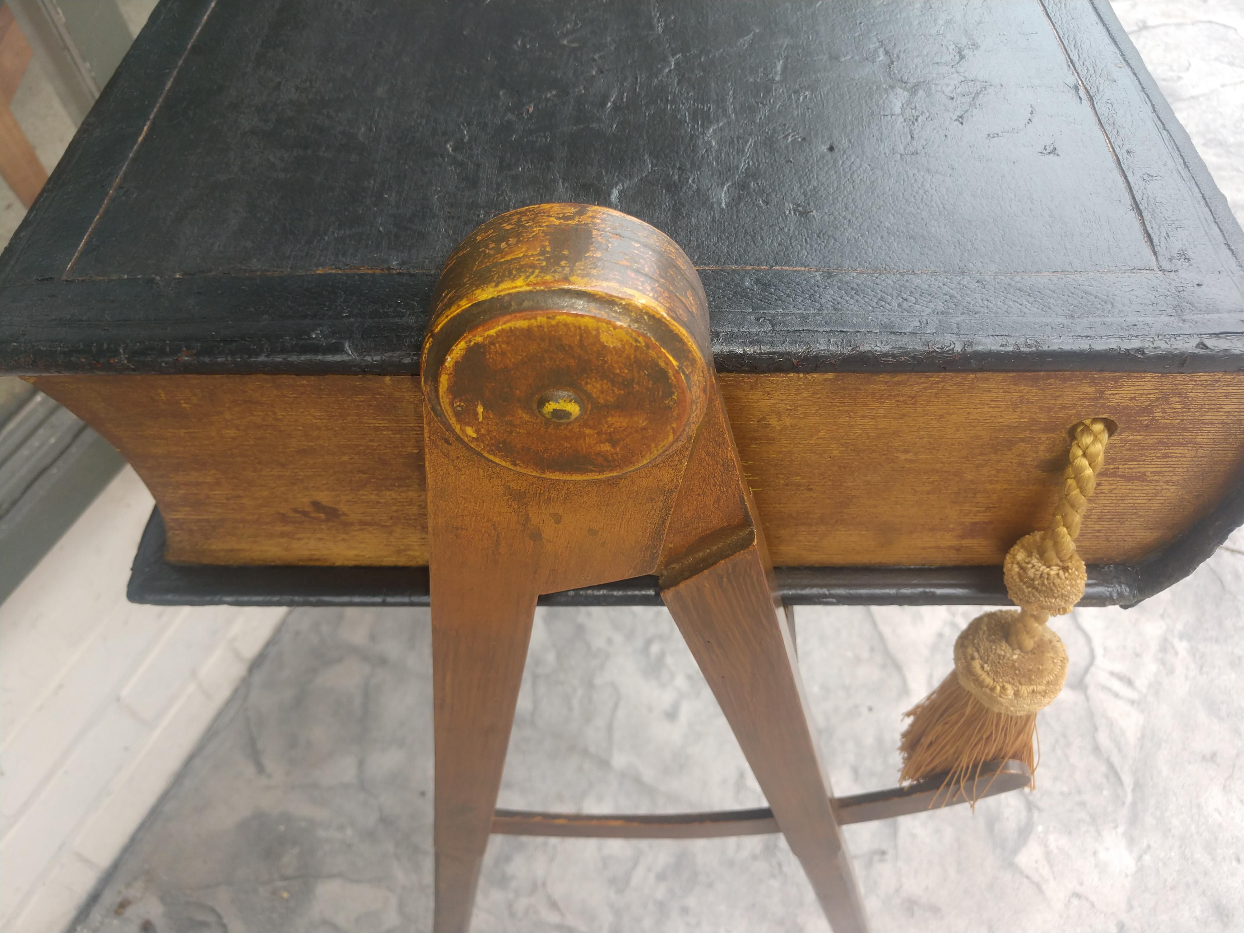 19th Century Masonic Table with Leather Book Compartment Flip Lid ...