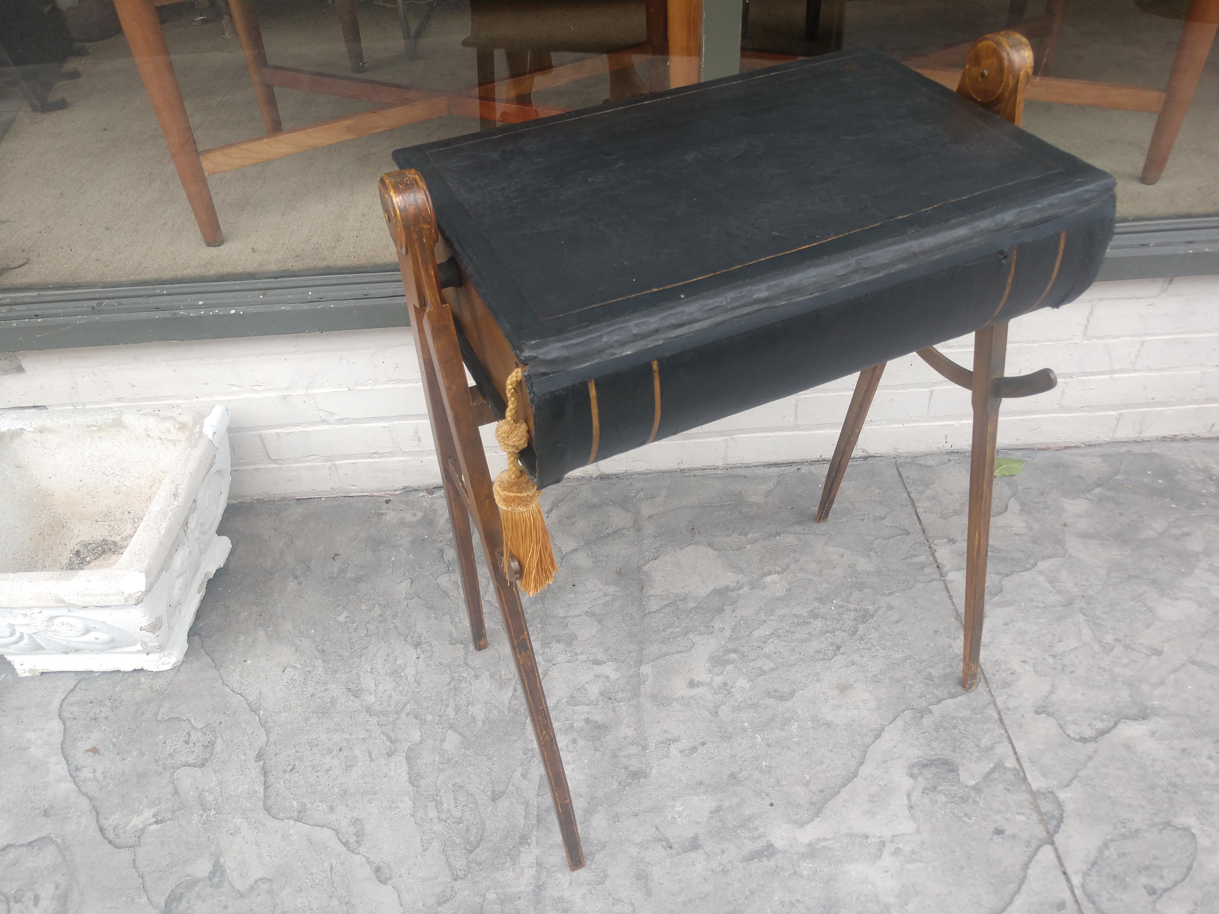 19th Century Masonic Table with Leather Book Compartment Flip Lid ...