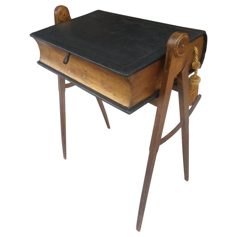19th Century Masonic Table W Leather Flip Lid Compass Legs For Sale at ...