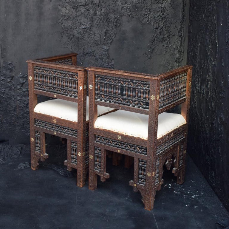 19th Century Matched Pair of Moorish Syrian Hand-Crafted Chairs For ...