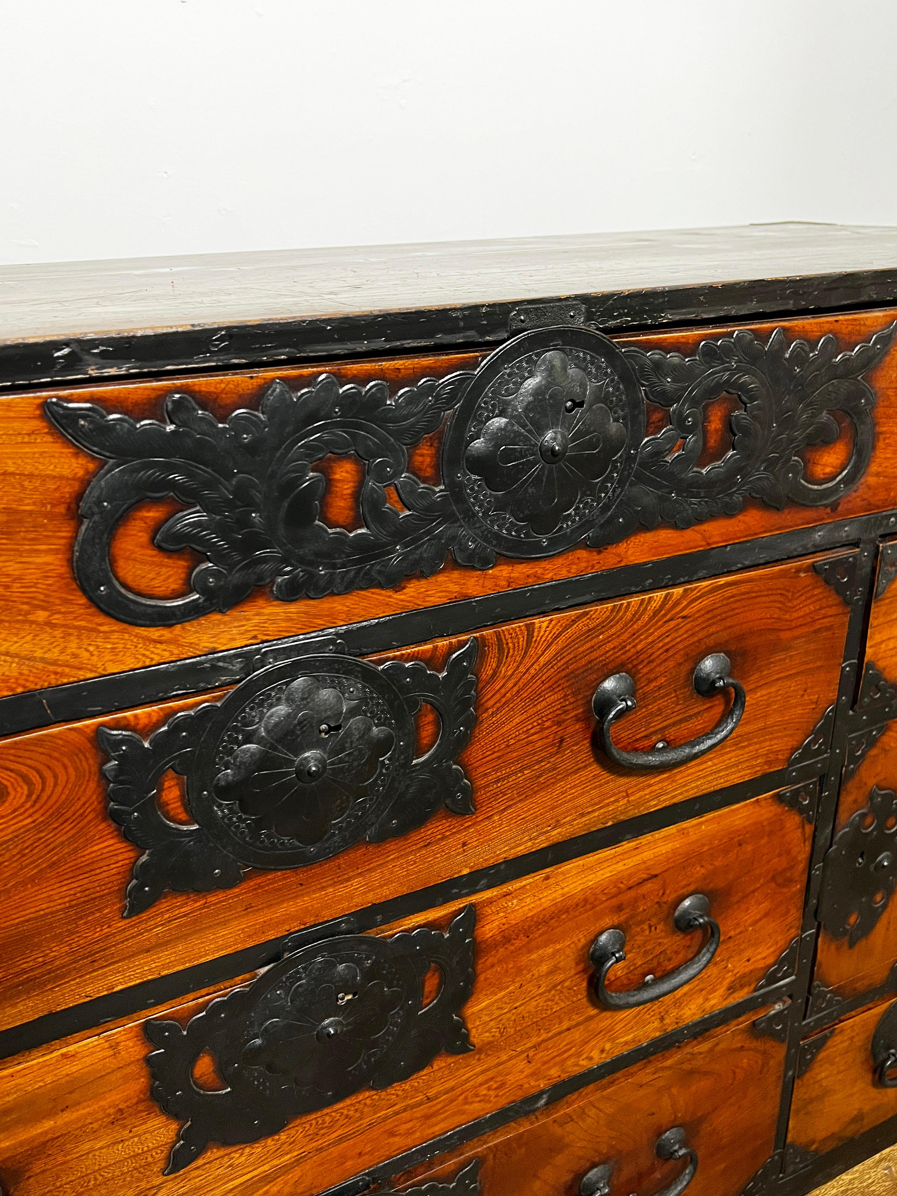 19th Century Meiji Era Antique Japanese Sendai Tansu For Sale at 1stDibs