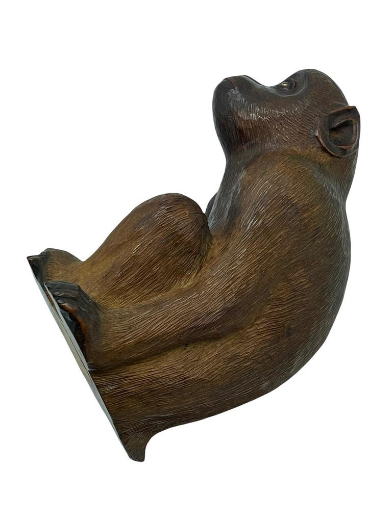 19th Century 'Meiji Period' Japanese Carved Wood Seated Monkey ...