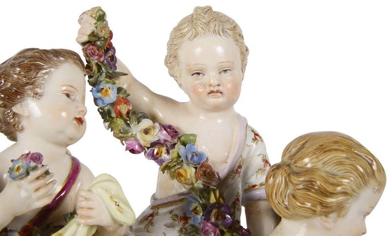 19th Century Meissen Group Representing Spring For Sale at 1stDibs