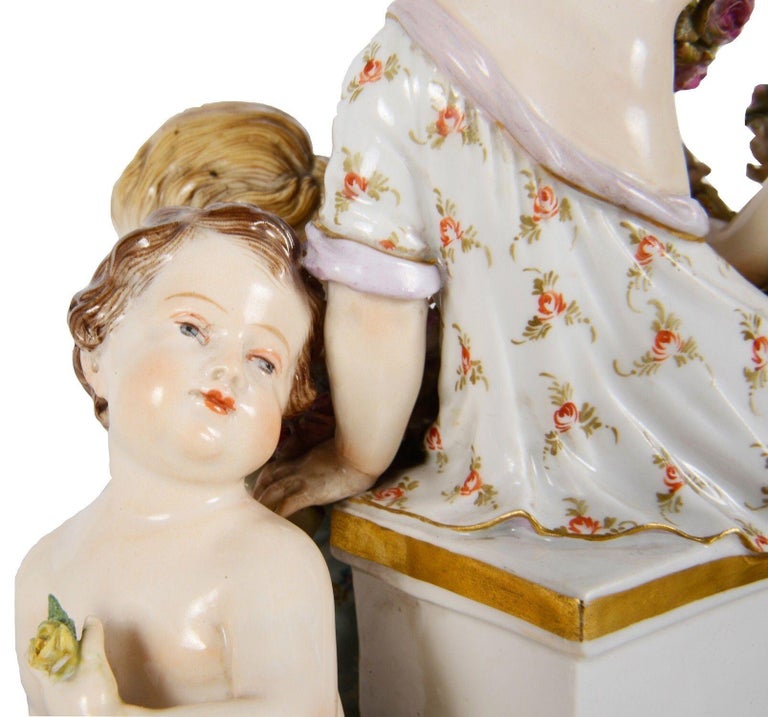 19th Century Meissen Group Representing Spring For Sale at 1stDibs