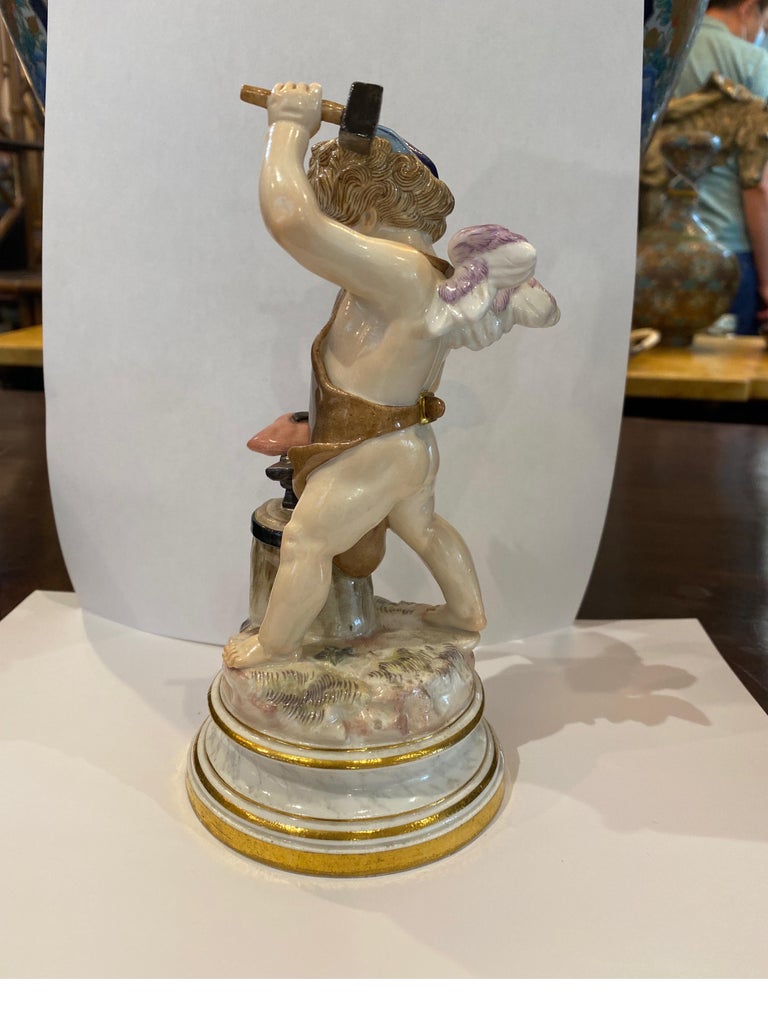 19th Century Meissen Putti Blacksmith at 1stDibs