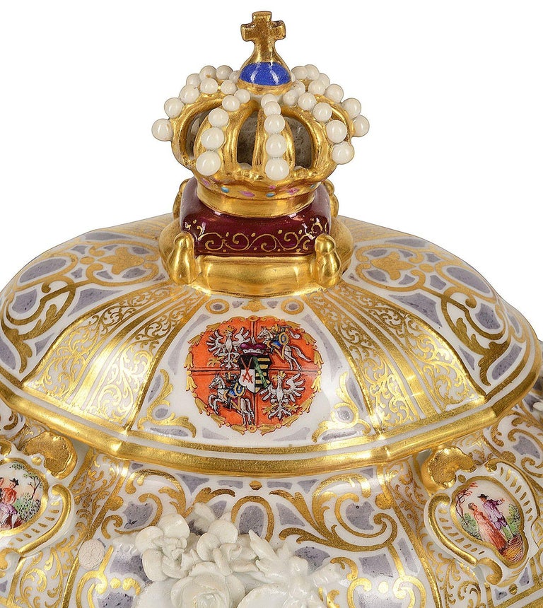 19th Century style Meissen Tureen with family crest. For Sale at 1stDibs