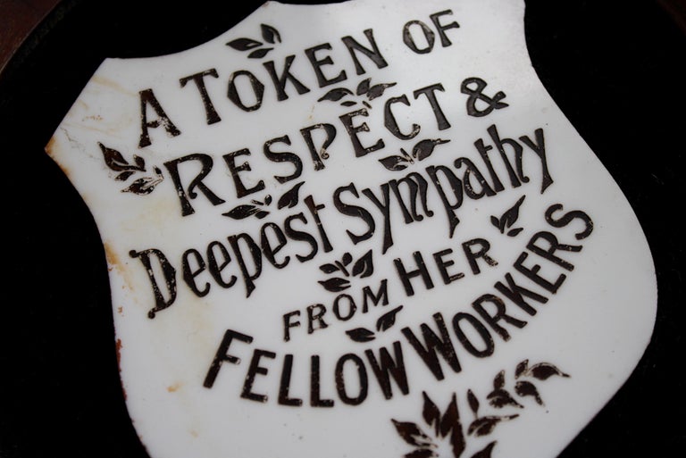 19th Century Memento Mori Engraved Opaline Glass Funeral Plaque Curio ...