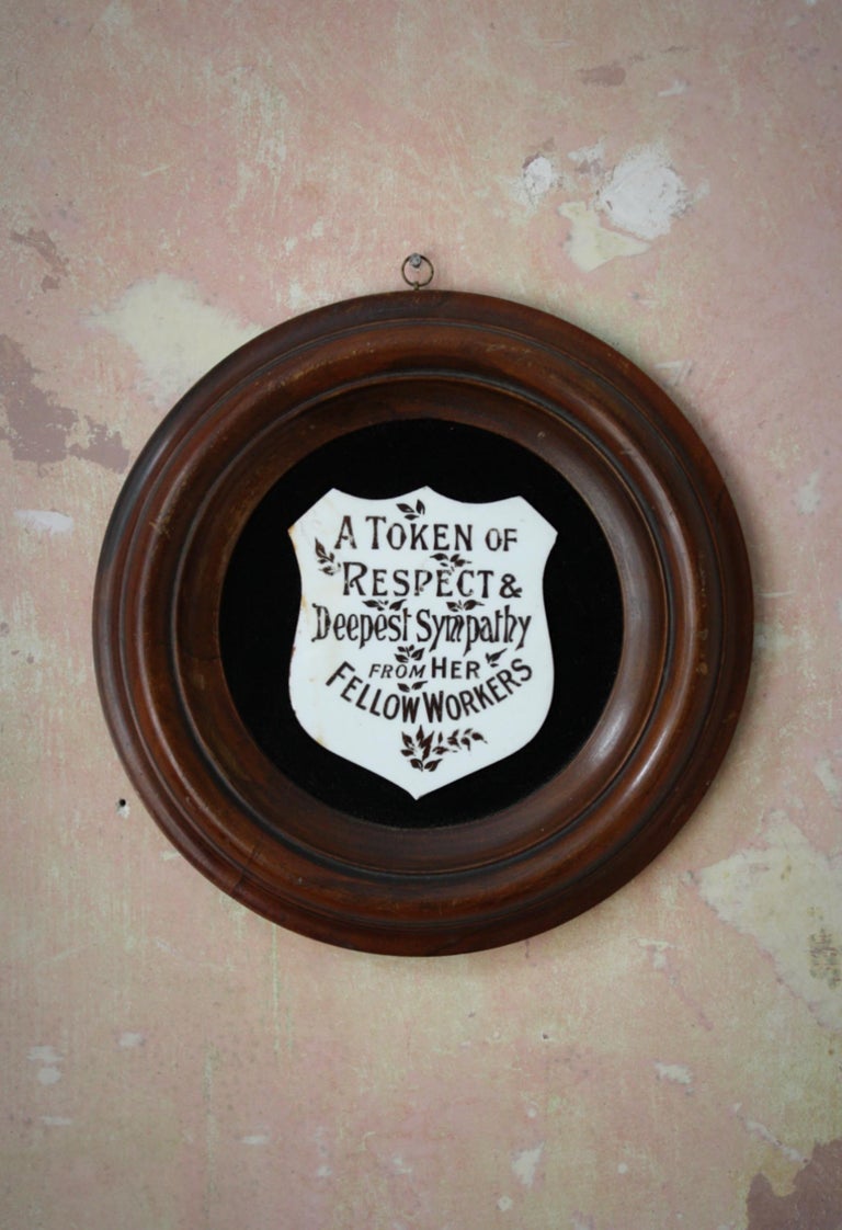 19th Century Memento Mori Engraved Opaline Glass Funeral Plaque Curio ...