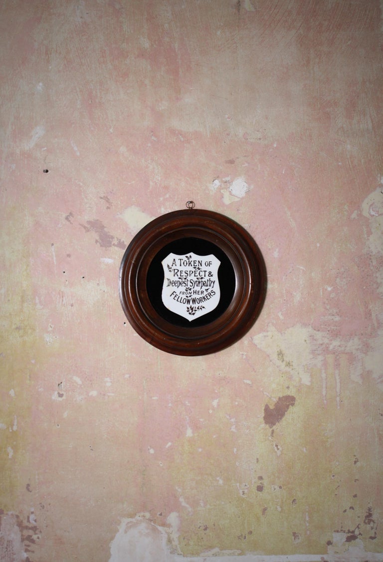 19th Century Memento Mori Engraved Opaline Glass Funeral Plaque Curio ...