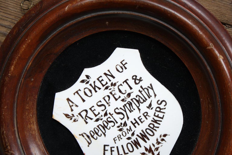 19th Century Memento Mori Engraved Opaline Glass Funeral Plaque Curio ...