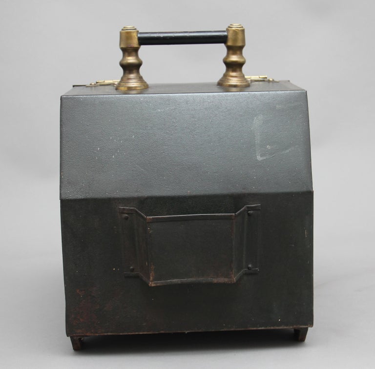 19th Century Metal and Painted Coal Box For Sale at 1stDibs