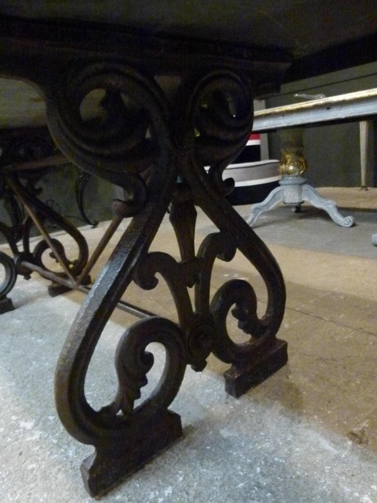 19th Century Molten Iron Table with Black Slate Stone Board For Sale at ...